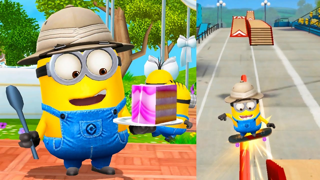 Hunter Minion in Skate Park ! Despicable me Old version Prop - YouTube