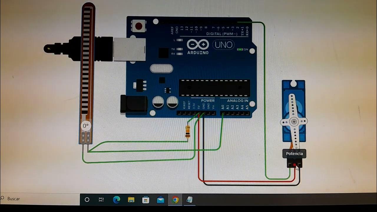 control.de un servo con un sensor flexible utilizando un arduino uno - YouTube