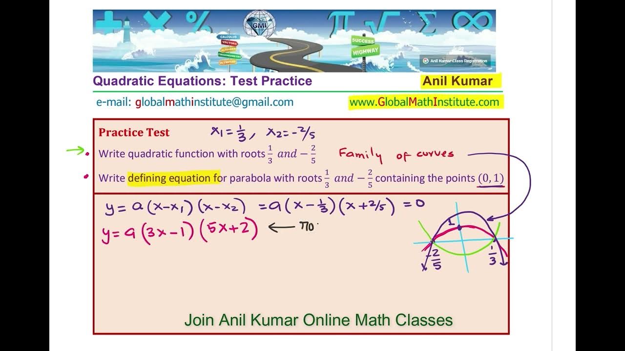 Determine Defining Quadratic Equation from Rational Roots and a Point ...
