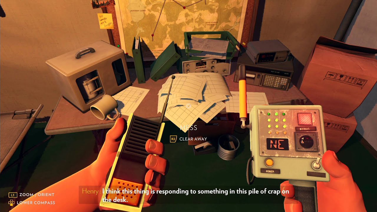 Firewatch playthrough pt13 - Creepy Discovery Behind the Fence - YouTube