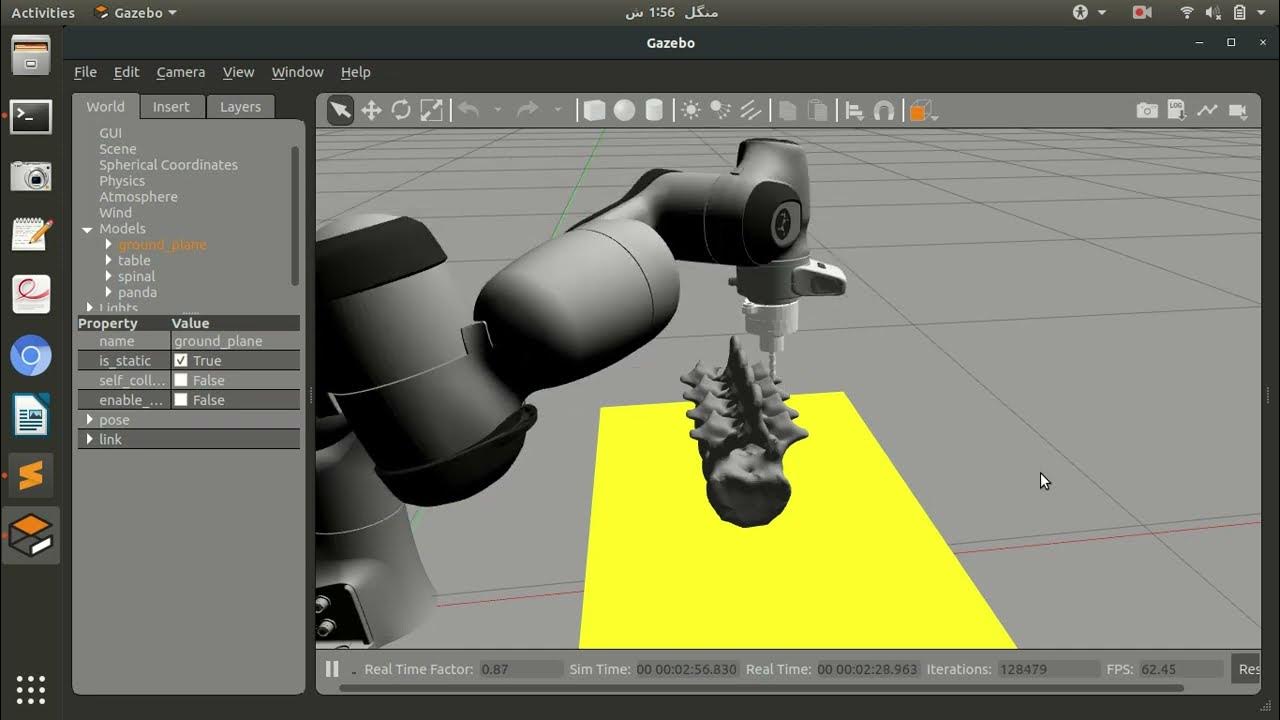 Panda Robot Arm Drilling In Spine Simulation Moveit Gazebo Ros Noetic Python Youtube