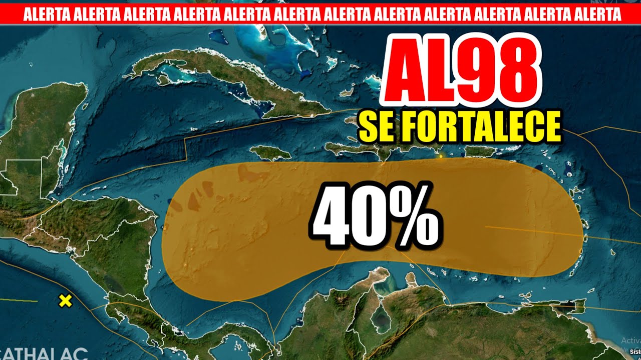 🔴 ALERTA 🔴 AL98 SE FORTALECE AL 40% TRAYECTORIA INCIERTA #huracan # ...