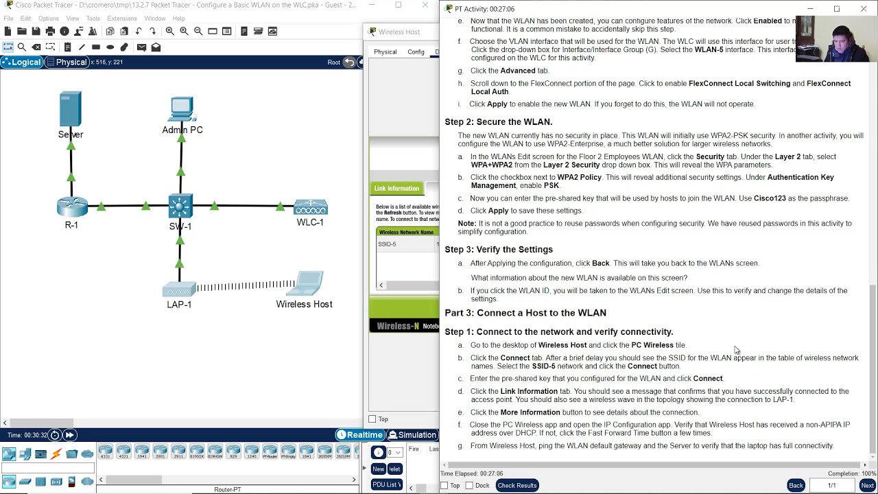 The SSID doesn't show up in wireless host when configuring WLC in ...