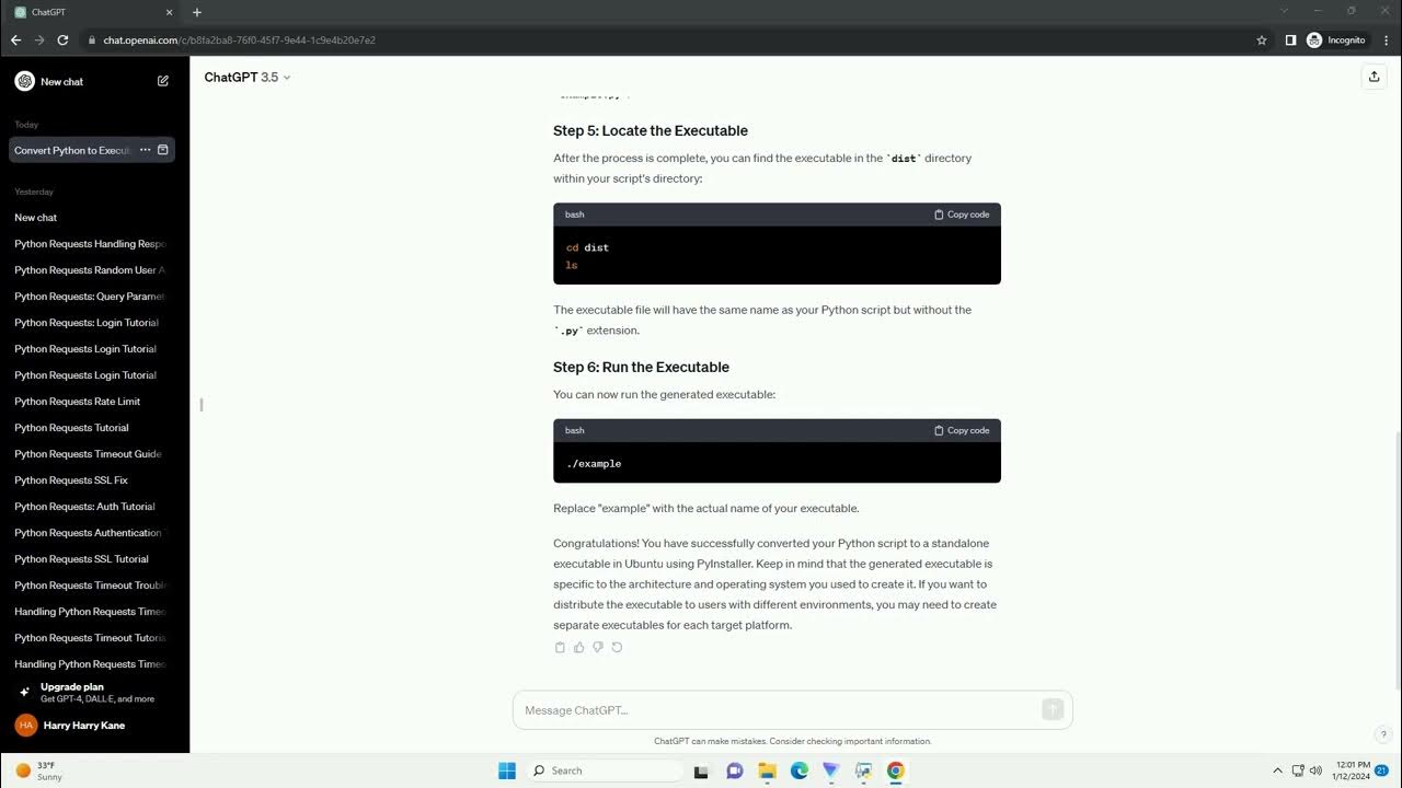 how to convert python file to exe in ubuntu - YouTube