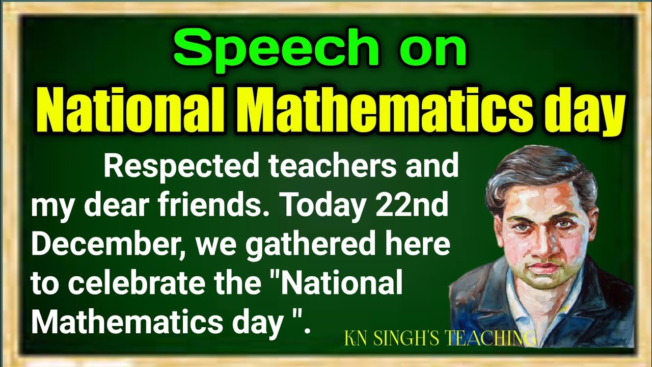 Speech on National Mathematics Day in English | Essay on National Maths ...