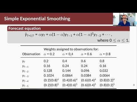 Forecasting Principles & Practice: 8.1 Simple exponential smoothing - YouTube