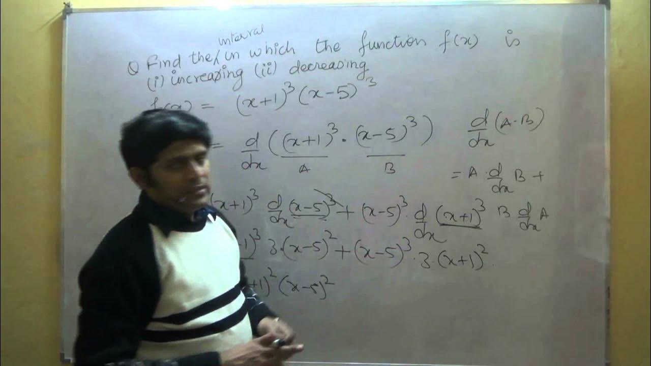 Class 12 Maths CBSE - Increasing Decreasing Functions Part 1 - YouTube