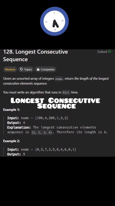 Amazon Coding Interview Question Longest Consecutive Sequence Leetcode 128 Java Shorts