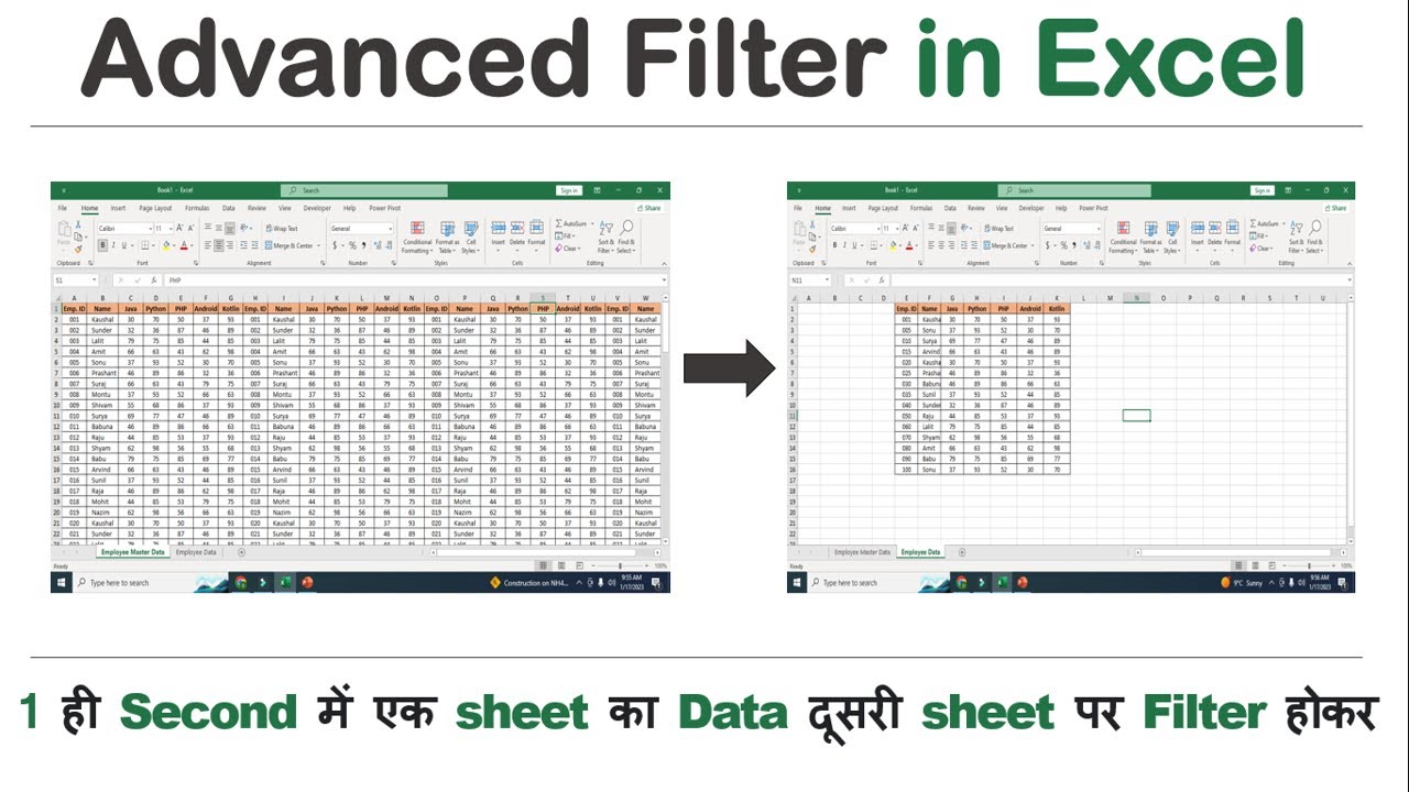Excel Job Interview Questions Advanced Filter In Excel Excel Exceltips Shorts