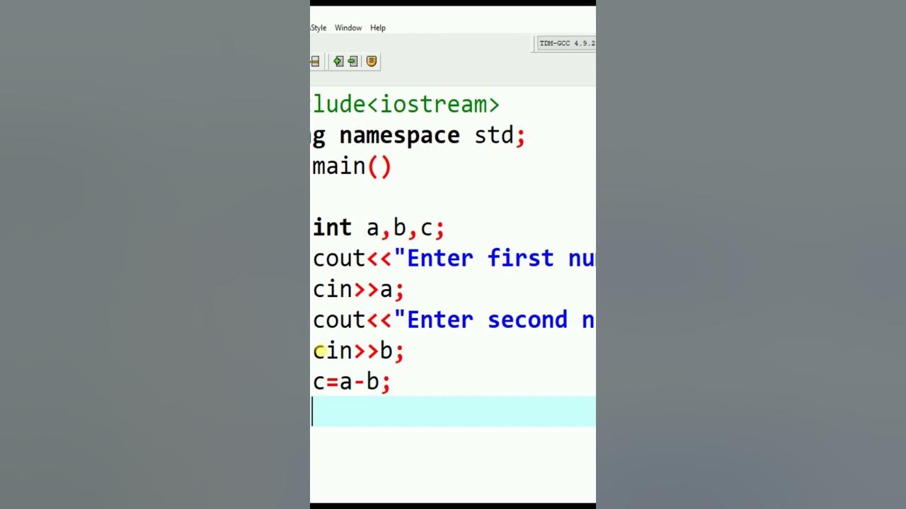 C++ Subtraction two Numbers #shorts #youtubeshorts - YouTube