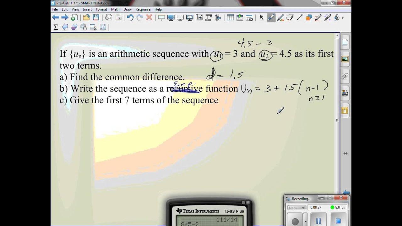 Precalculus: 1.3 Arithmetic Sequences Pt 1 - YouTube