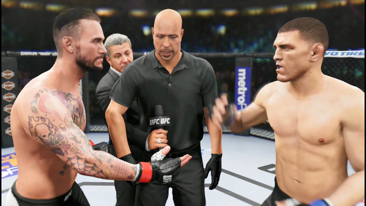CM Punk Game Play Nick Diaz vs CM Punk EA UFC 2 - YouTube