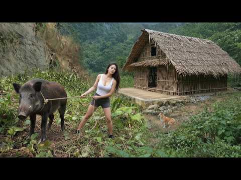 TIMELAPSE - 100 Days Alone: Young Girl Building an Off-Grid Life From Scratch
