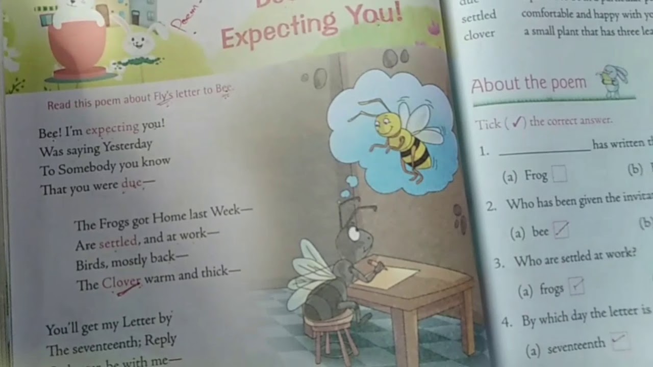 English /class 2nd / peom ( bee! I m expecting you) - YouTube