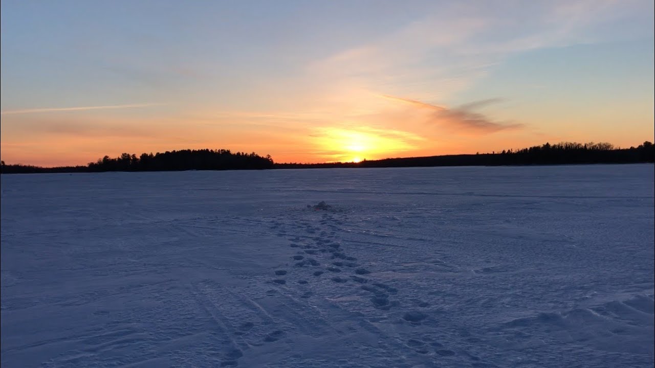 Ice fishing on Boulder Lake MN - YouTube