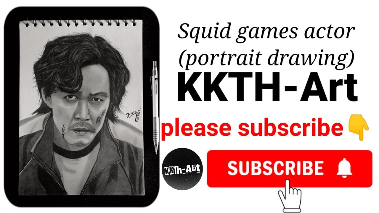 Squid game actor(portrait drawing) - YouTube
