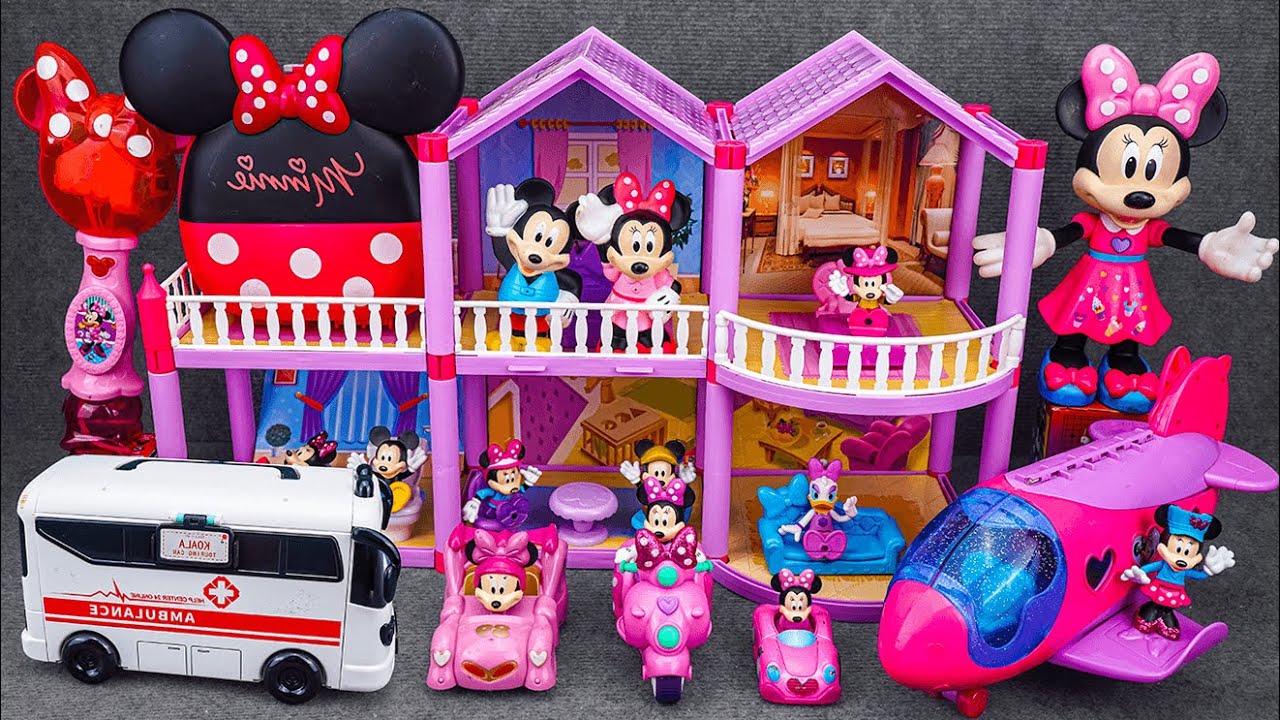 Satisfying with Unboxing Disney Minnie Mouse Cute Airplane Playset ...