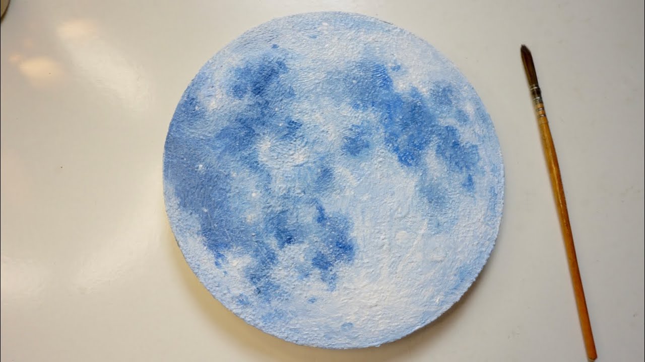 How to paint moon/ Acrylic painting tutorial for beginners - YouTube