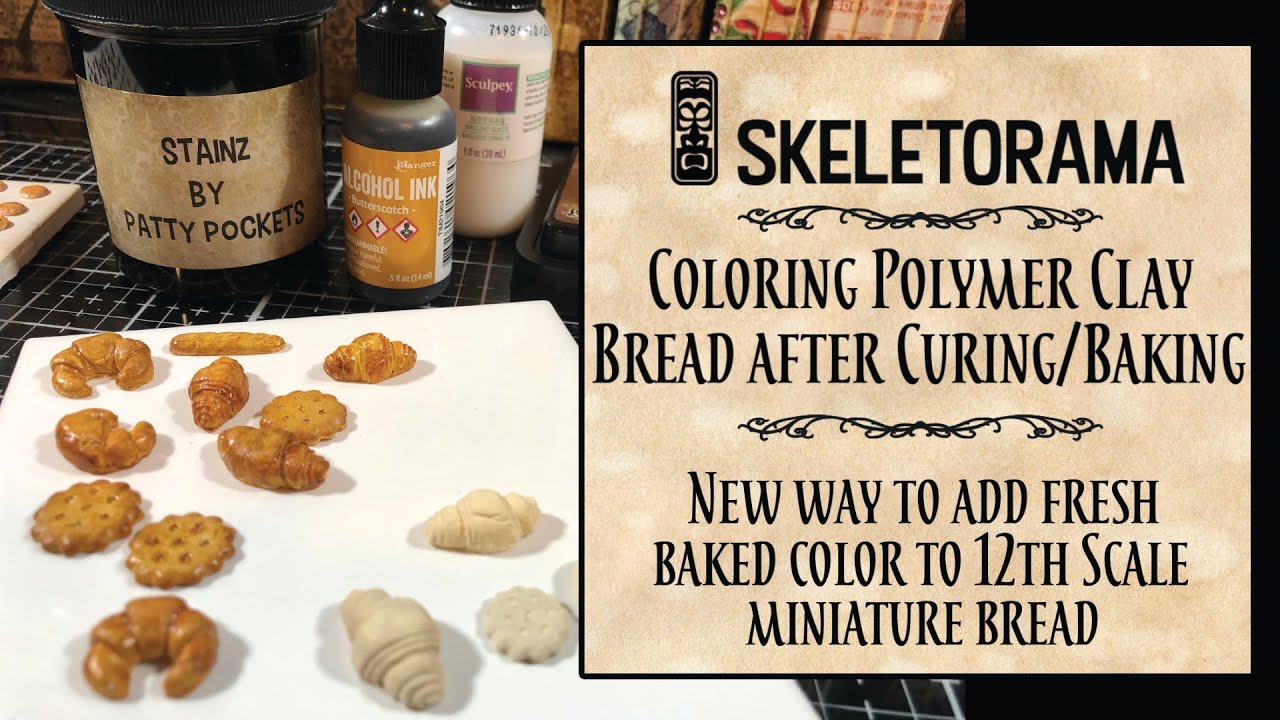 Coloring Polymer Clay Bread After Curing/Baking - YouTube