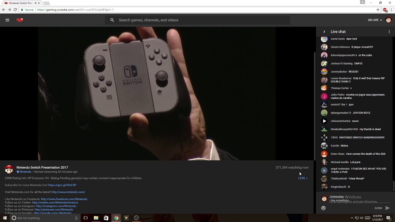 Nintendo Switch Reaction Live Stream - YouTube