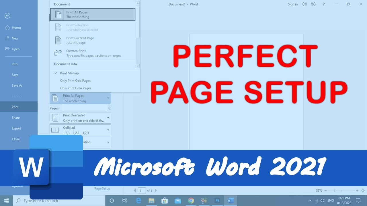 Perfect Page Setup of Microsoft Word.|| Page Setup || Perfect Print ...