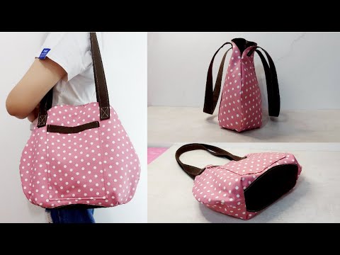 Look how I sew a shell bag in very easy method 💜Newest design bag with ...