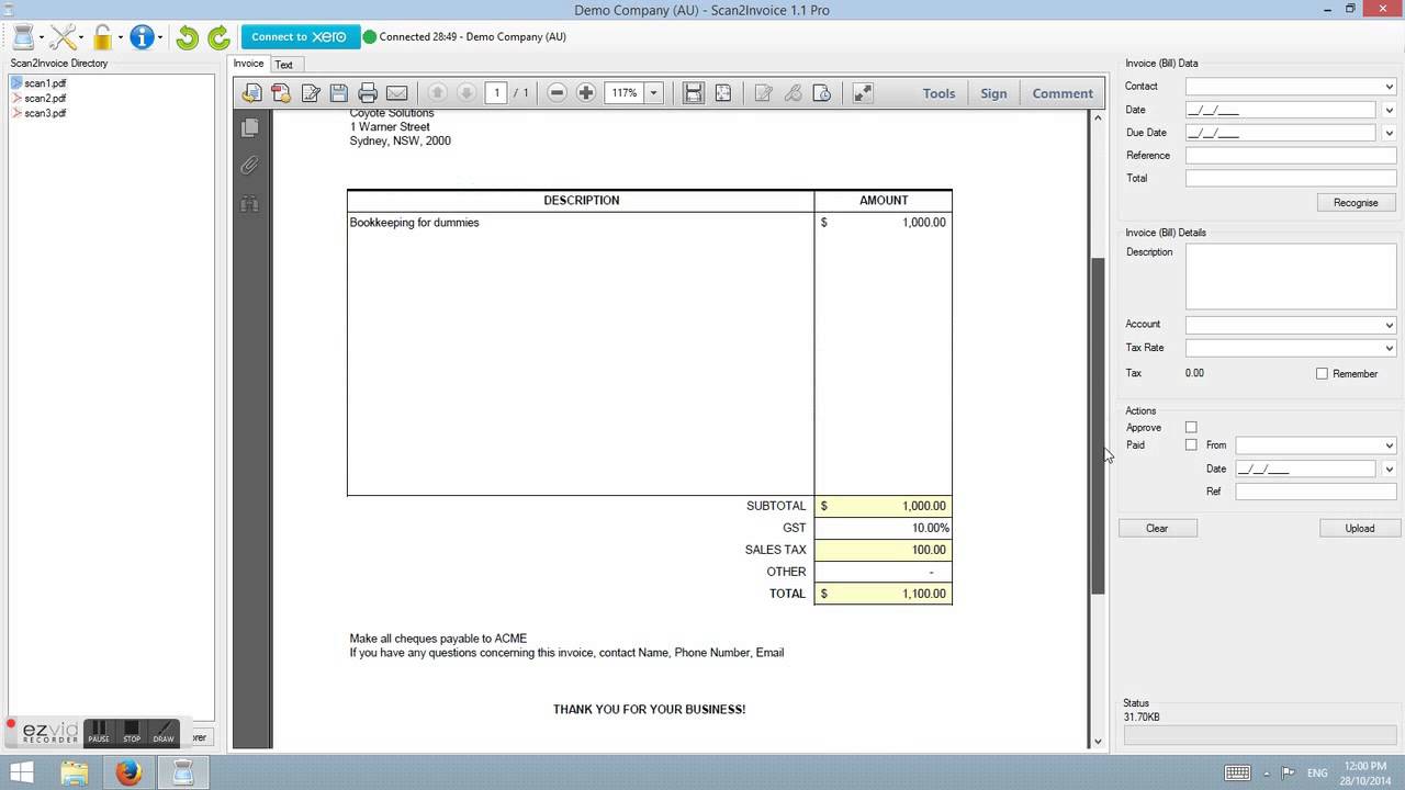 Scan2Invoice Text Recognition - YouTube