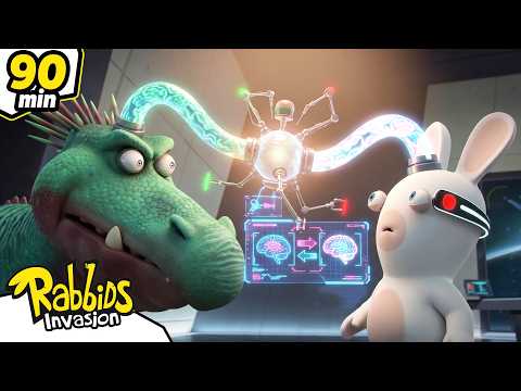 Rabbid Brain Exchange: From Rabbid to Dinosaur 🦖 Rabbids Invasion 🐰 Full Episodes | Kids Cartoons