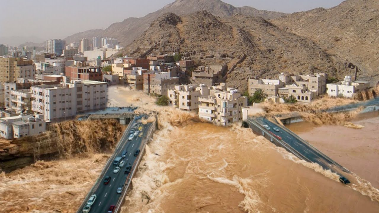 Nature's fury in the holy land of Mecca! Flash floods sweep across the ...