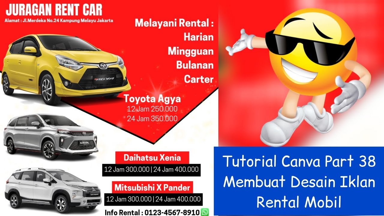 Tutorial Canva Part 38 | Membuat Desain Iklan Rental Mobil - YouTube