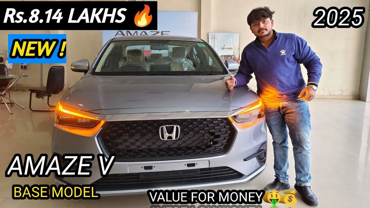 होश उड़ गये 🙏 | NEW 2025 Honda Amaze V Base Model ️ सिर्फ़ 8.14 लाख ...