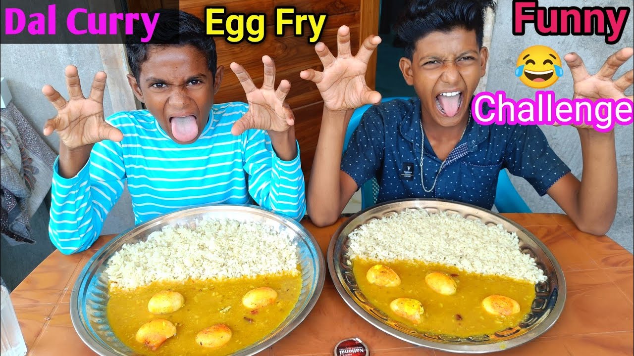 DAL CURRY & EGG FRY EATING COMPETITION WINNER PRICE ₹ 500 FUNNY 😂 ...