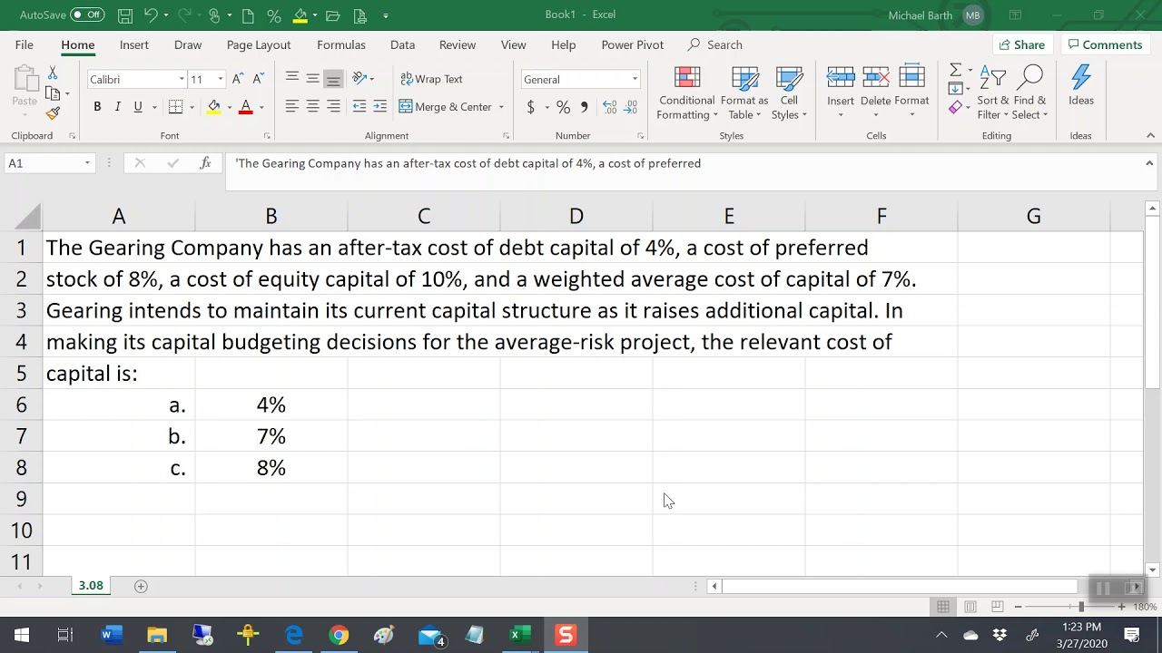 CFA Problem 03 08 - YouTube