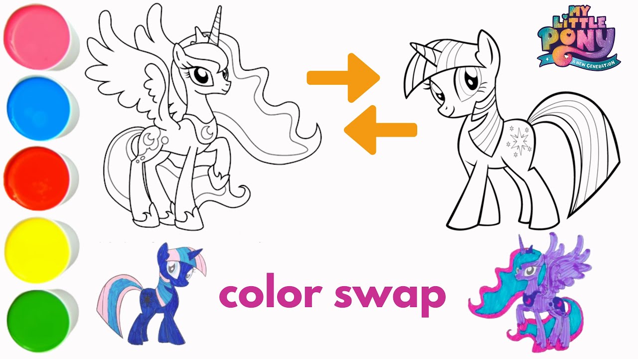 My Little Pony Princess Luna And Twilight Sparkle Color Swap Coloring ...