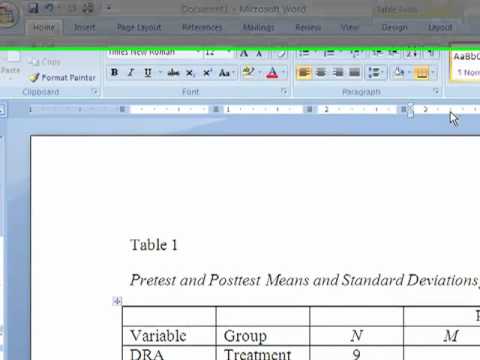 UST Research Tutorial: APA-style tables - YouTube