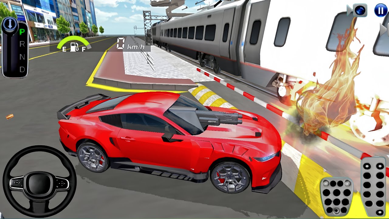 New Mustang GT Car Vs Train💥 - 3d Driving Class - android Game Play ...