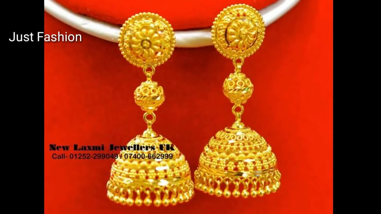 Designer gold JHUMKA PINJADA earrings Designs with weight under 7 gram ...