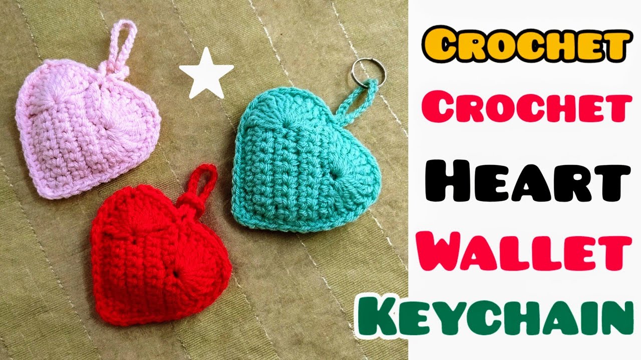 Wow So Cute 🥰 Heart Wallet / How To Crochet Heart Wallet Keychain ...
