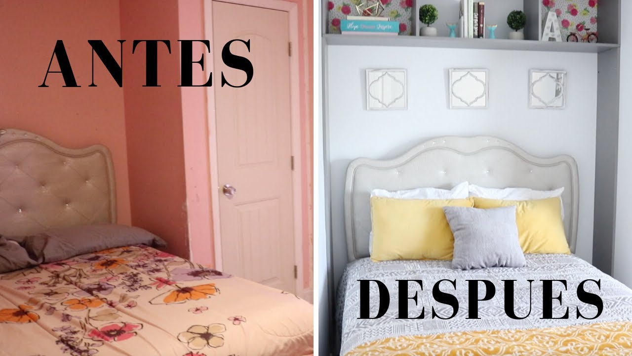 ANTES Y DESPUES Renovación de cuarto pequeño / makeover before and ...