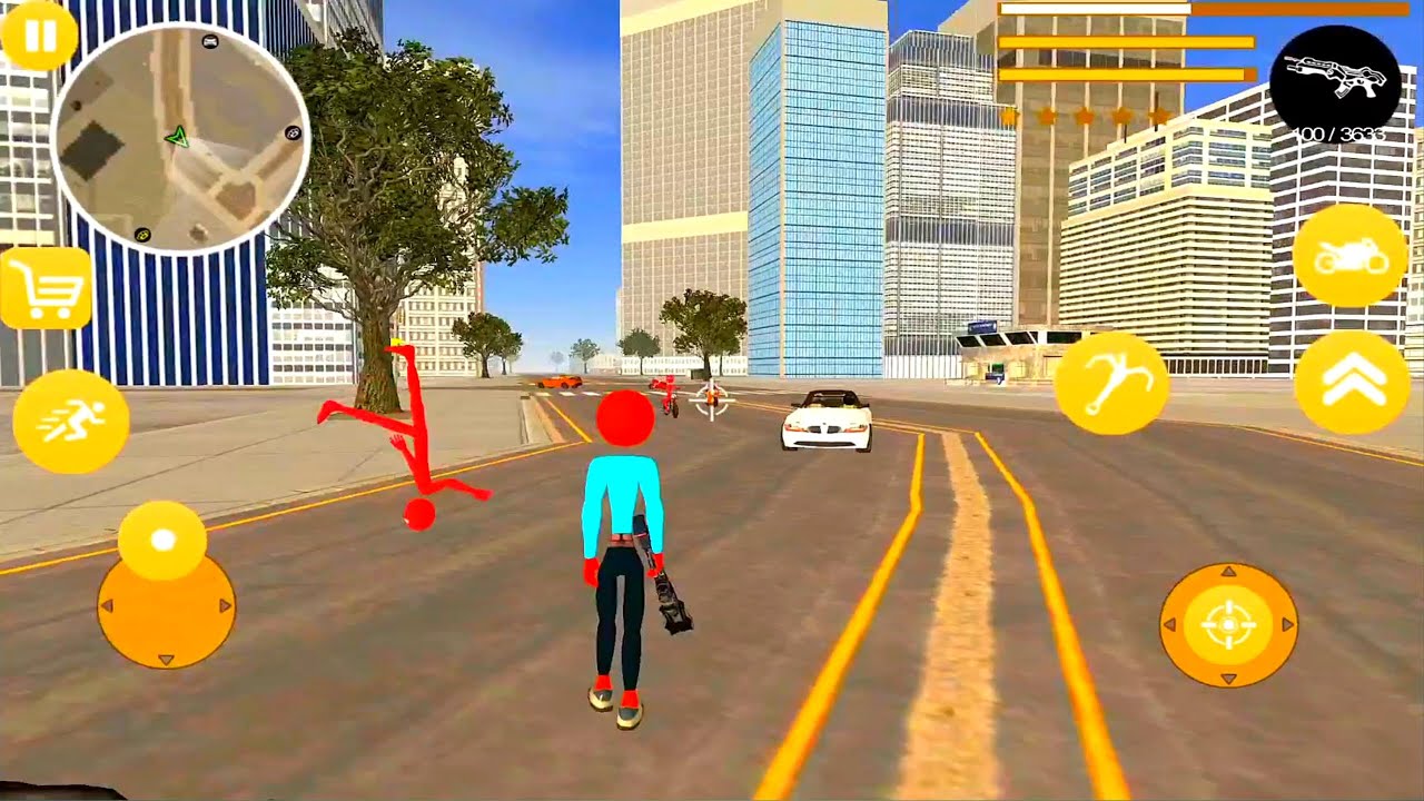 US Police Stickman Rope Hero: Epic Chase Through the City! - YouTube