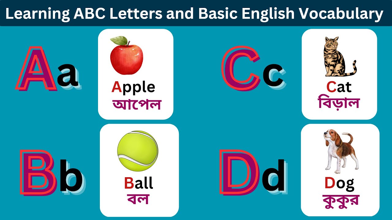 Learning ABC Letters and Basic English Vocabulary - English Words for ...
