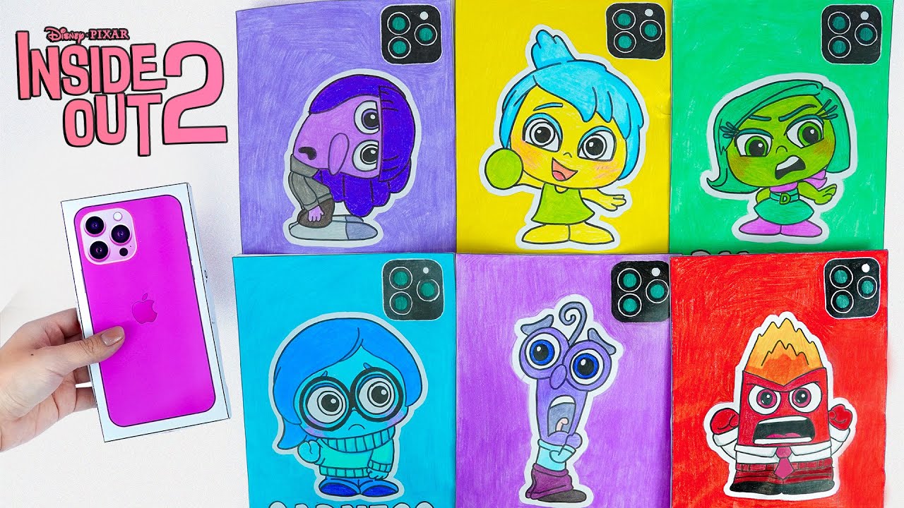 INSIDE OUT 2 BLIND BAG Unboxing🌈| Paper Craft Cute Ideas with IPHONE ...