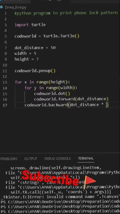 Python Program To Print Mobile Scrren Lock Pattern Short Shorts Programming Video