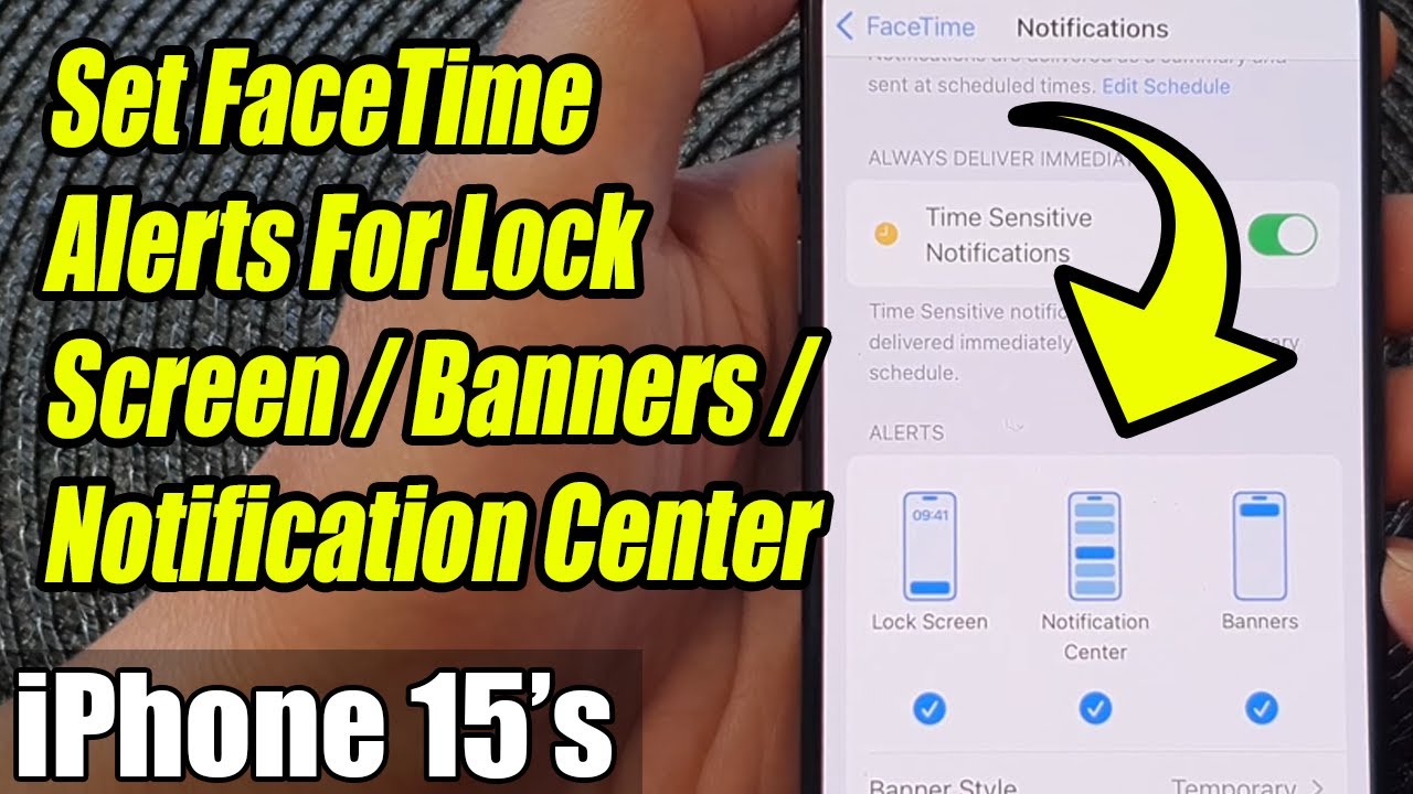 iPhone 15's: Turn On/Off FaceTime Notification Alerts For Lock Screen ...