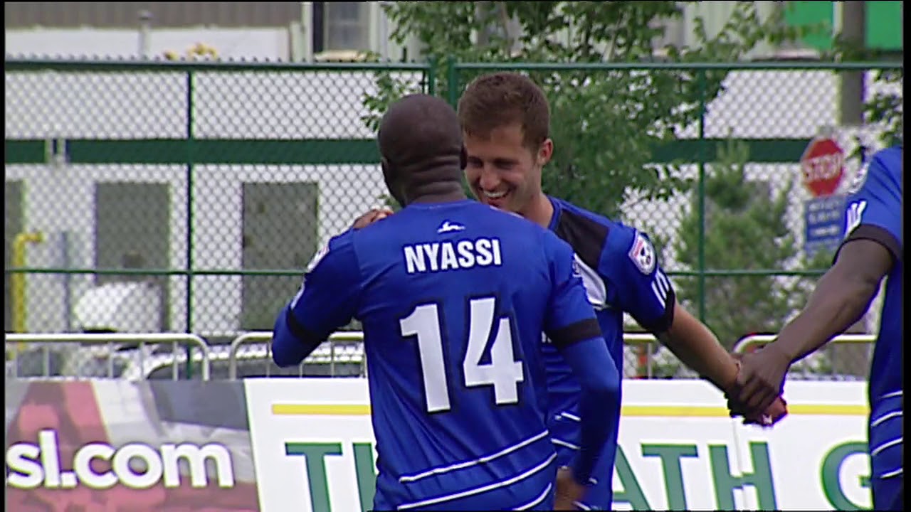 Jake Keegan of FC Edmonton scores his second goal of the game - YouTube