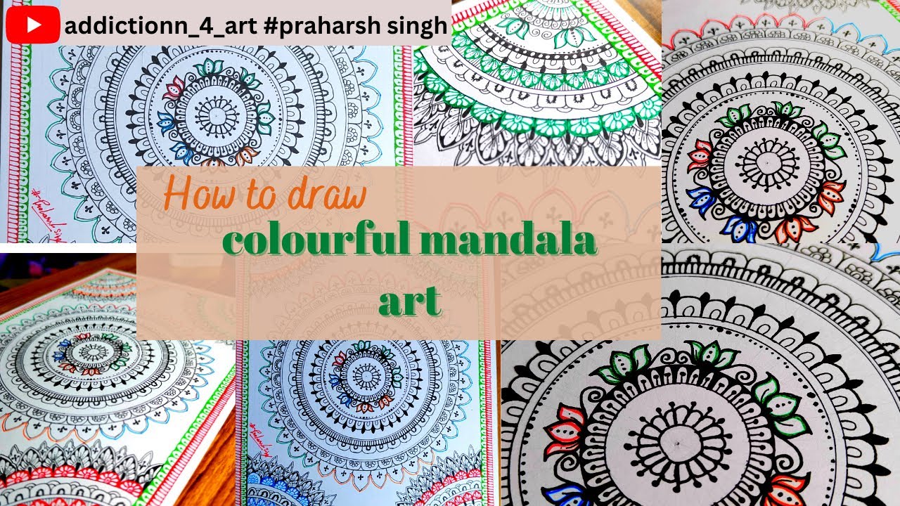 beautiful colour mandala art| how to draw mandala for beginners |step ...