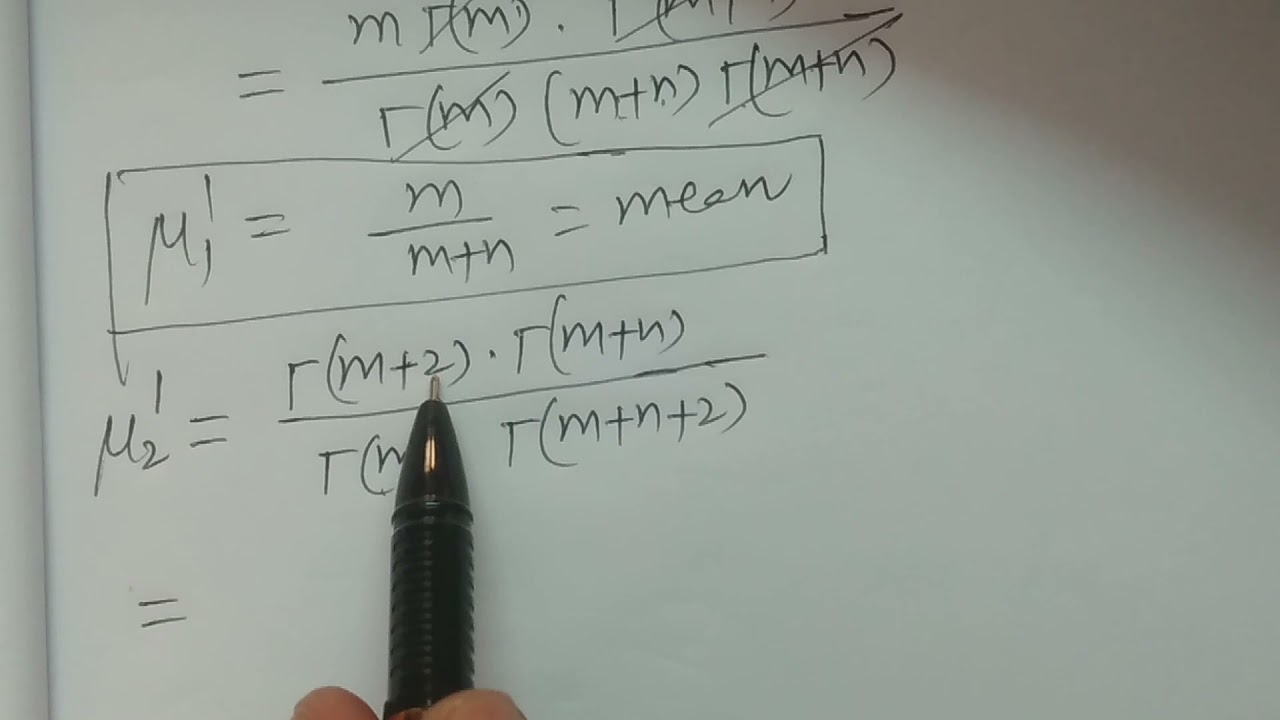 Mean and Variance of Beta distribution of first kind - BSc Statistics ...
