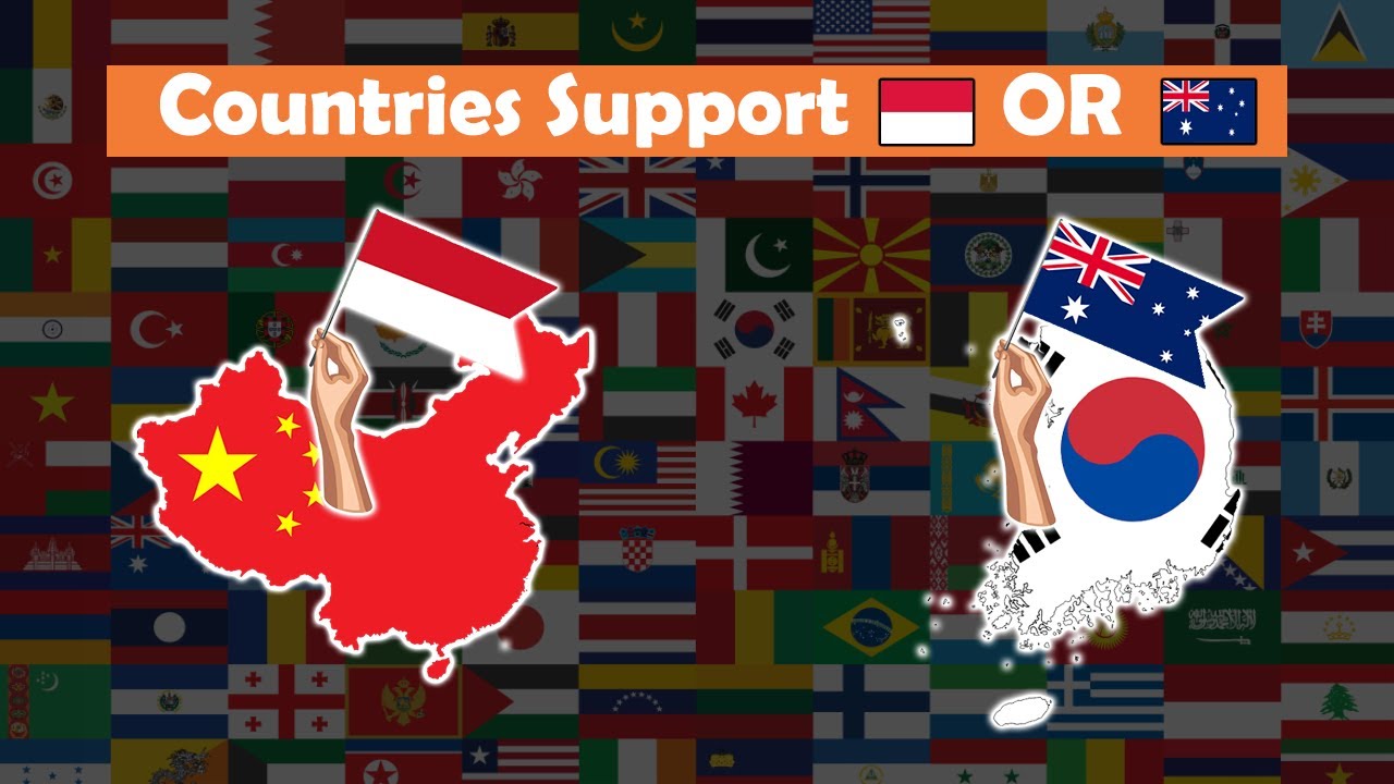 Countries that support Australia 🇦🇺 or Indonesia 🇮🇩 - YouTube