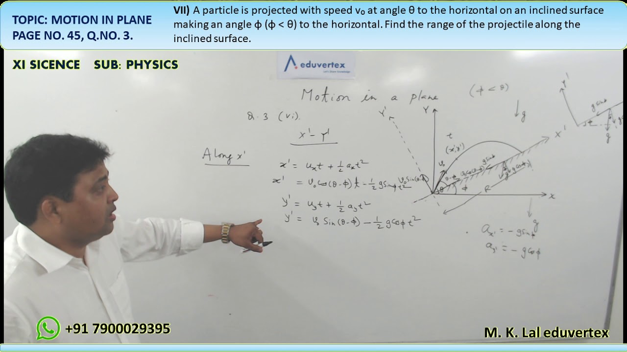 Projectile Motion On An Inclined Plane - YouTube
