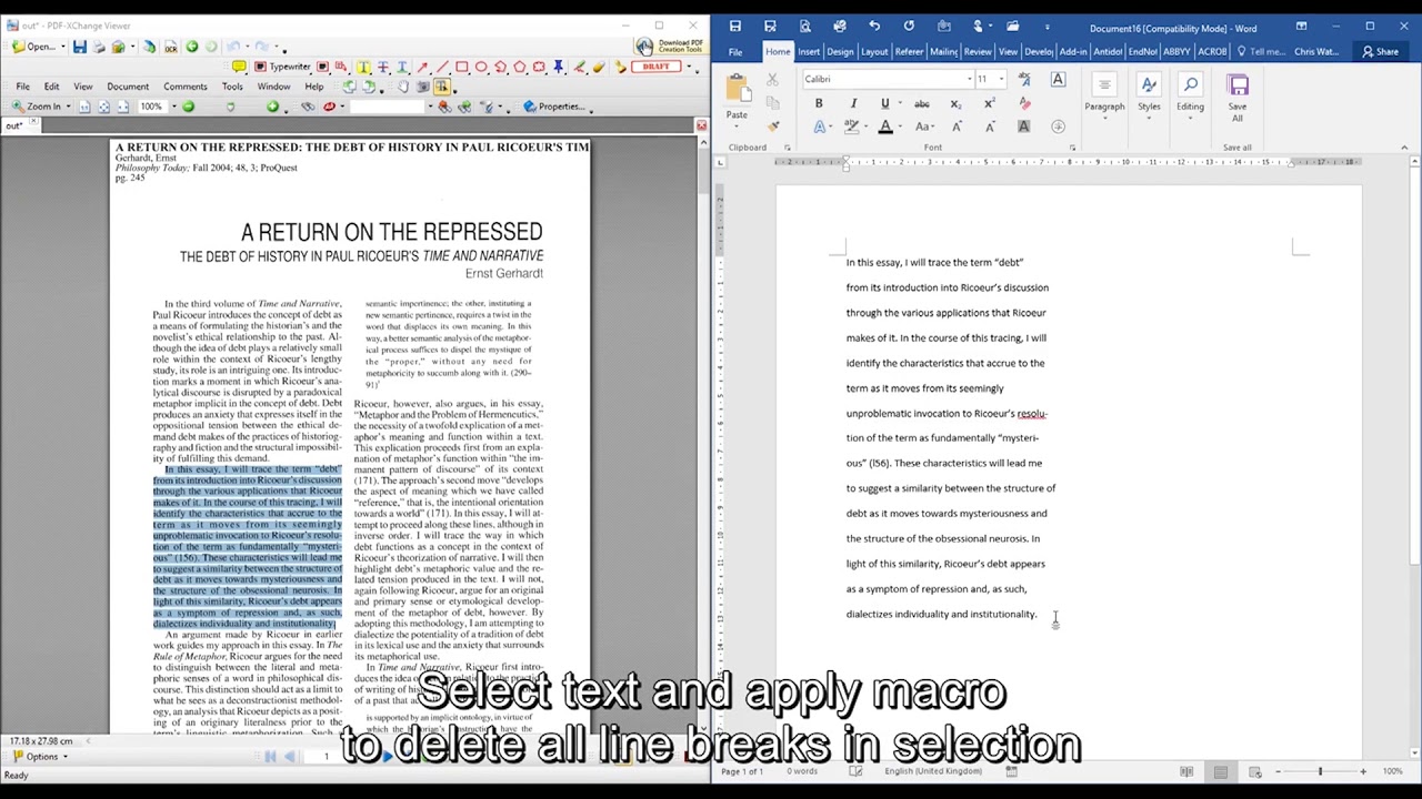 Free Microsoft Word Macros: delete unwanted line breaks, highlight ...